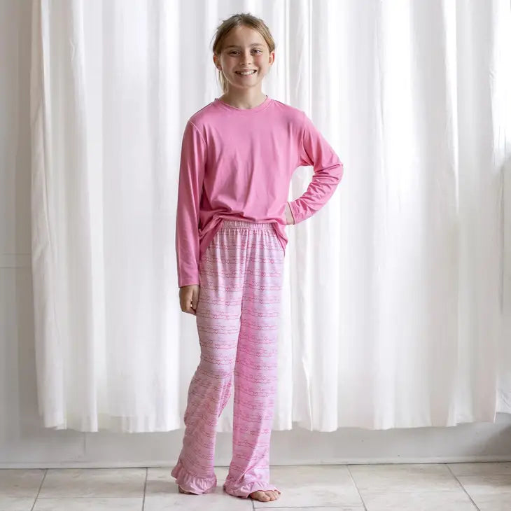 Girls Heartstrings Ruffle Sleep Pants | Crown and Iris