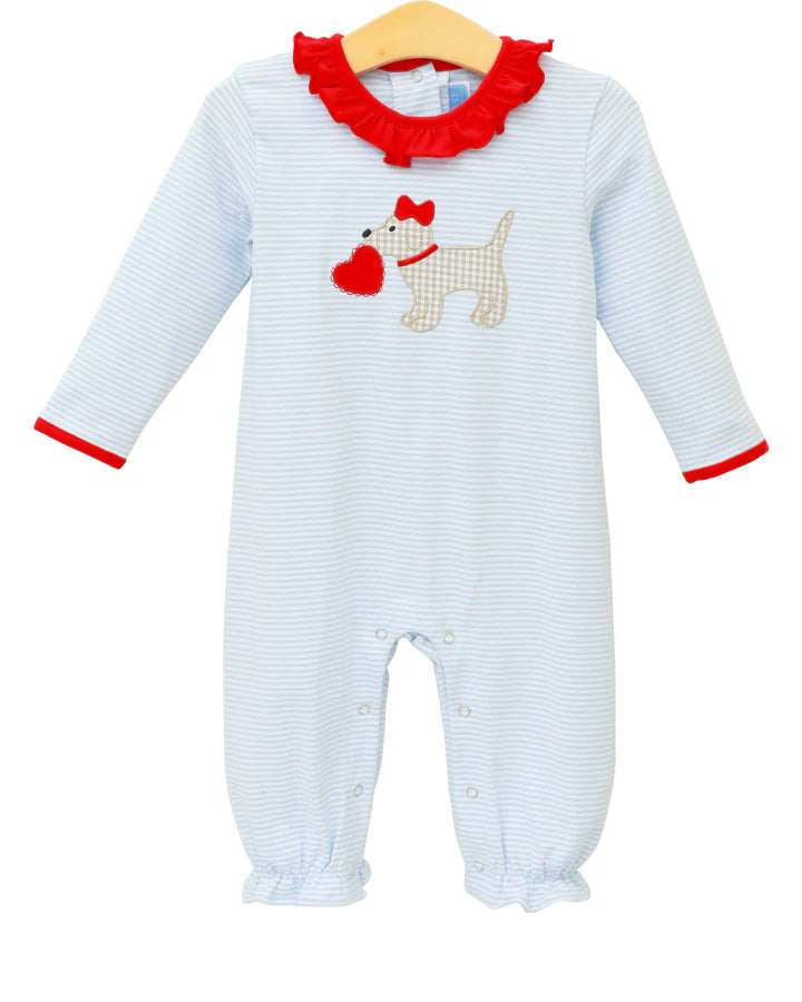 TSK Puppy Love Ruffle Romper | Crown and Iris