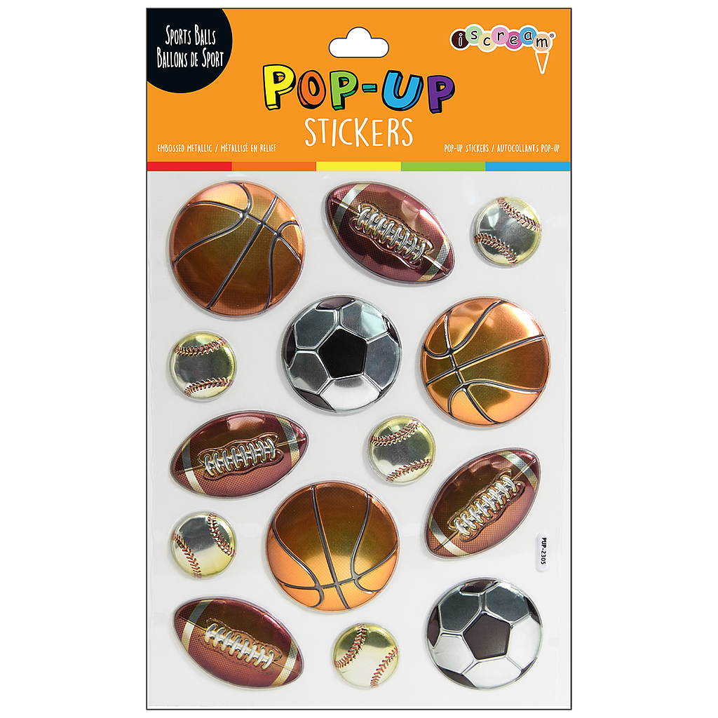 Sports Balls Pop-Up Stickers | Crown and Iris